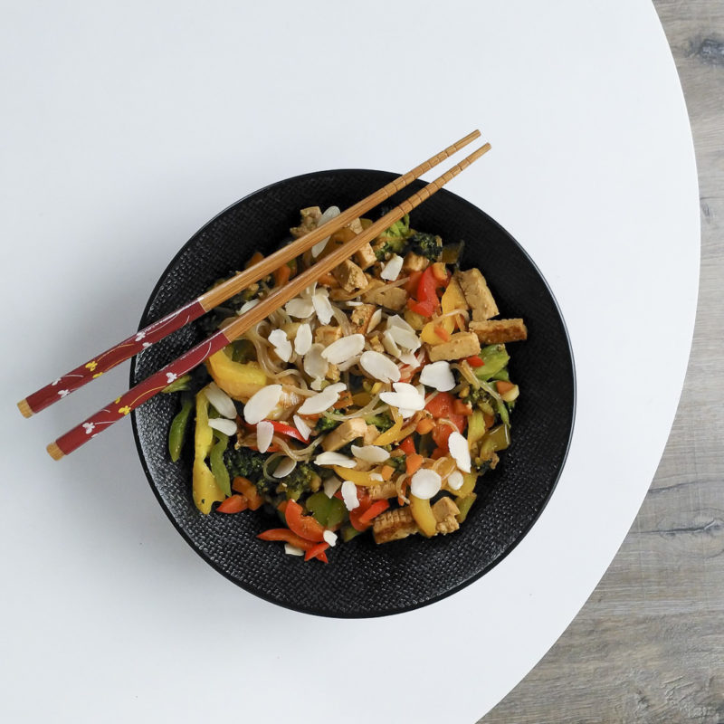 Recette : Wok asiatique aux légumes, vermicelles de konjac